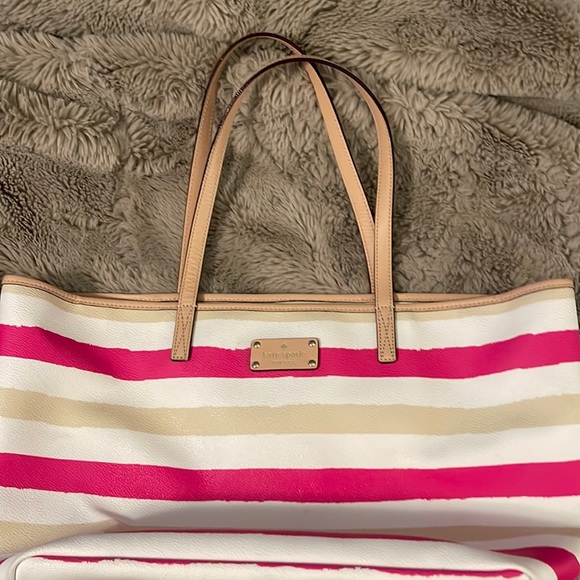 kate spade | Bags | Kate Spade Leather Tote Bondi Harmony Bag Striped ...